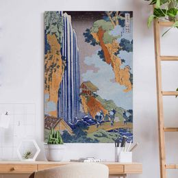 Bilderwelten Akustikbild Natur bunt modern Schallschutzbild - Katsushika Hokusai - Ono Wasserfall - Landschaft Wohnzimmer Schlafzimmer