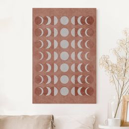 Bilderwelten Akustikbild Spirituell beige Vintage Schallschutzbild - Boho Mondphasen - Retro Jugendzimmer