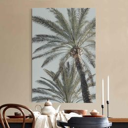 Bilderwelten Akustikbild Natur gr&uuml;n Tropisch Schallschutzbild - Unter Palmen - Palme Wohnzimmer Schlafzimmer