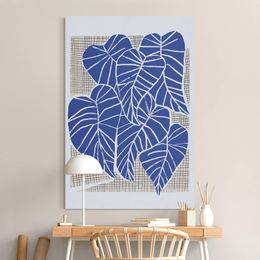 Bilderwelten Akustikbild beige Tropisch Schallschutzbild - Alocasia Bl&auml;tter - Pflanzen Wohnzimmer Schlafzimmer