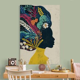 Akustikbild Frau mit Blumenafro