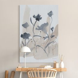 Bilderwelten Akustikbild Blumen beige Abstrakt Schallschutzbild - April Blumen - Wandbild Wohnzimmer Schlafzimmer