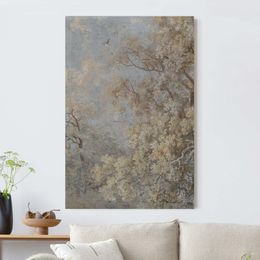 Bilderwelten Akustikbild braun Abstrakt Schallschutzbild - Verwunschener Wald am Morgen - Wandbild Wohnzimmer Schlafzimmer