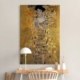 Bilderwelten Akustikbild originell gold modern Schallschutzbild - Gustav Klimt - Adele Bloch-Bauer I - Wandbild Wohnzimmer Schlafzimmer