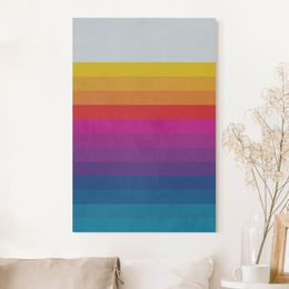 Bilderwelten Akustikbild bunt Pop Art Schallschutzbild - Retro Regenbogen Streifen - Regenbogen Wohnzimmer Schlafzimmer