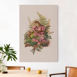 Bilderwelten Akustikbild Spr&uuml;che bunt Vintage Schallschutzbild - S&uuml;&szlig;es Eichh&ouml;rnchen - Retro Wohnzimmer Schlafzimmer