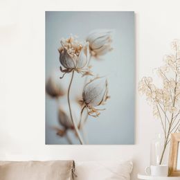 Bilderwelten Akustikbild Blumen beige Tropisch Schallschutzbild - Knospen und Bl&uuml;ten - Gr&auml;ser Wohnzimmer Schlafzimmer