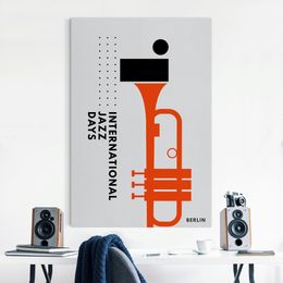 Bilderwelten Akustikbild originell rot modern Schallschutzbild - Jazz Days Berlin - Rot - Musik Wohnzimmer Schlafzimmer