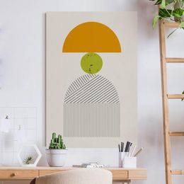 Bilderwelten Akustikbild originell beige Abstrakt Schallschutzbild - Formen III - Wandbild Wohnzimmer Schlafzimmer