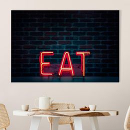 Bilderwelten Akustikbild Spr&uuml;che rot Neon Art Schallschutzbild - Eat - Neonsign - Spr&uuml;che Wohnzimmer Schlafzimmer