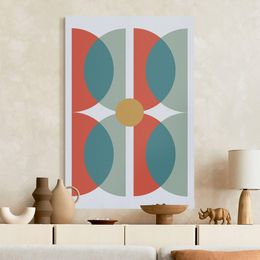 Bilderwelten Akustikbild originell gr&uuml;n Illustration Schallschutzbild - Geometrische Formen II - Wandbild Wohnzimmer Schlafzimmer