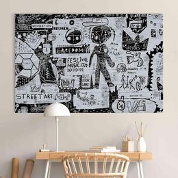 Bilderwelten Akustikbild Abstract Graffiti Art Schwarz Wei&szlig;