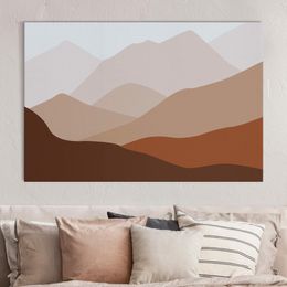 Bilderwelten Akustikbild originell braun modern Schallschutzbild - Bergige W&uuml;stenlandschaft - Wandbild Wohnzimmer Schlafzimmer