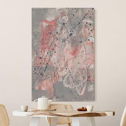 Bilderwelten Akustikbild originell rosa Abstrakt Schallschutzbild - Err&ouml;ten I - Wandbild Wohnzimmer Schlafzimmer