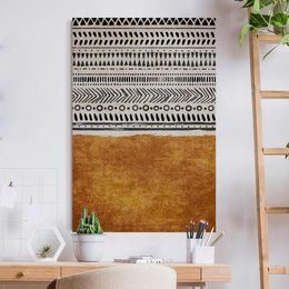 Bilderwelten Akustikbild originell braun modern Schallschutzbild - Boho Muster - Wandbild Wohnzimmer Schlafzimmer
