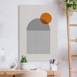 Bilderwelten Akustikbild originell beige Abstrakt Schallschutzbild - B&ouml;gen V - Wandbild Wohnzimmer Schlafzimmer