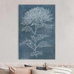 Bilderwelten Akustikbild blau Vintage Schallschutzbild - Indigo-Pflanzen II - Pflanzen Wohnzimmer Schlafzimmer