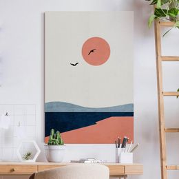 Bilderwelten Akustikbild Strand pastell Abstrakt Schallschutzbild - D&uuml;nen im Sonnenschein Collage - D&uuml;nen Wohnzimmer Schlafzimmer