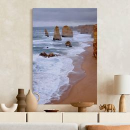 Bilderwelten Akustikbild Strand beige Motiv Schallschutzbild - Die 12 Apostel - Landschaft Wohnzimmer Schlafzimmer