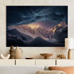 Bilderwelten Akustikbild Natur bunt modern Schallschutzbild - Blick aus dem Gletscher - Berg Wohnzimmer Schlafzimmer