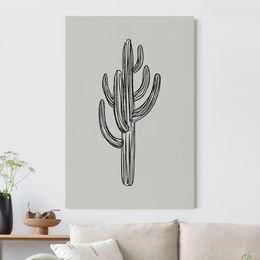 Bilderwelten Akustikbild originell beige Abstrakt Schallschutzbild - Kaktus - Pflanzen Wohnzimmer Schlafzimmer
