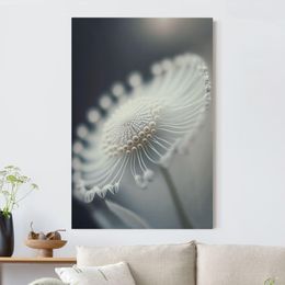 Bilderwelten Akustikbild Blumen weiss Fotomontage Schallschutzbild - Digitale Bl&uuml;te - Wandbild Wohnzimmer Schlafzimmer