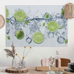 Bilderwelten Akustikbild Kulinarisch weiss Motiv Schallschutzbild - Erfrischende Limette - Obst K&uuml;che
