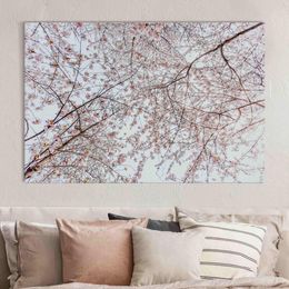 Bilderwelten Akustikbild Blumen rosa Motiv Schallschutzbild - Blick in Kirschbl&uuml;tenzweige - Kirschbl&uuml;te Wohnzimmer Schlafzimmer