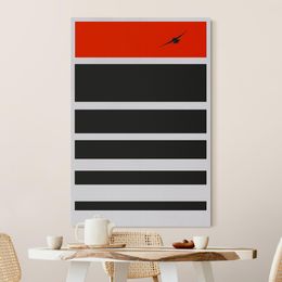 Bilderwelten Akustikbild Tiere schwarz Abstrakt Schallschutzbild - Digitaler Sonnenuntergang - Vogel - V&ouml;gel Wohnzimmer Schlafzimmer
