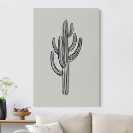 Bilderwelten Akustikbild originell beige Abstrakt Schallschutzbild - Kaktus - Pflanzen Wohnzimmer Schlafzimmer