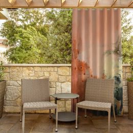 Outdoor Vorhang nach Ma&szlig; blickdicht - Abstrakte Schichten - gr&uuml;n originell modern mit &Ouml;sen wetterfest Balkon Pergola