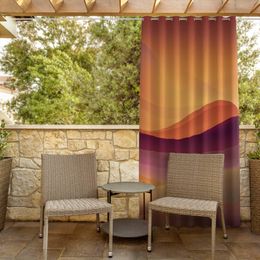 Bilderwelten Outdoor Vorhang nach Ma&szlig; blickdicht gelb Sonnenschutz Abstrakt mit &Ouml;sen - Abendlicher Farbverlauf - wetterfest Balkon Pergola