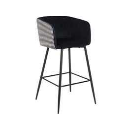 HTI-Living Barhocker Delray Hahnentritt Schwarz-Wei&szlig;