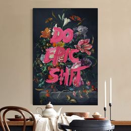 Akustikbild Epischer Spruch mit Blumen