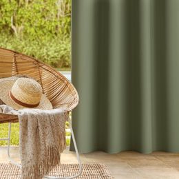Bilderwelten Outdoor Vorhang nach Ma&szlig; blickdicht gr&uuml;n Sonnenschutz Unifarben mit &Ouml;sen - Balmy Basil - wetterfest Balkon Pergola