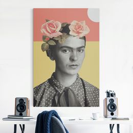 Bilderwelten Akustikbild Frida Kahlo - Sonnenuntergang Collage Fotocollage - Schallschutzbild XXL - B&uuml;ro Arbeitzimmer Schlafzimmer Wohnzimmer