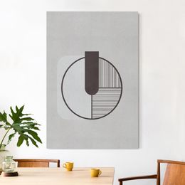 Bilderwelten Akustikbild originell schwarz weiss Illustration Schallschutzbild - Intervall - Wandbild Wohnzimmer Schlafzimmer