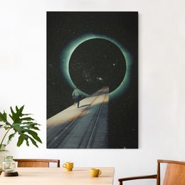 Bilderwelten Akustikbild originell bunt Fotomontage Schallschutzbild - Marathon in der Galaxie - Wandbild Wohnzimmer Schlafzimmer