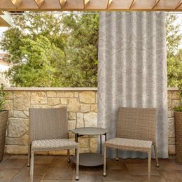 Bilderwelten Outdoor Vorhang nach Ma&szlig; blickdicht beige Spirituell Orientalisch Aquarell - Mandala Aquarell Muster Ornament beige - Ornamente Balkon Pergola