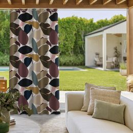 Outdoor Vorhang nach Ma&szlig; blickdicht - Modern Tropical Muster - bunt Sonnenschutz Tropisch mit &Ouml;sen wetterfest Balkon Pergola