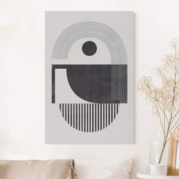 Bilderwelten Akustikbild originell schwarz weiss Abstrakt Schallschutzbild - Bauhaus verborgene Galaxie - Geometrisch Wohnzimmer Schlafzimmer