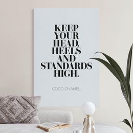 Bilderwelten Akustikbild Spr&uuml;che weiss modern Schallschutzbild - Keep your head high - Spr&uuml;che Wohnzimmer Schlafzimmer