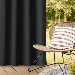 Bilderwelten Outdoor Vorhang nach Ma&szlig; blickdicht grau Sonnenschutz Unifarben mit &Ouml;sen - Mondgrau - wetterfest Balkon Pergola