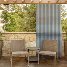 Bilderwelten Outdoor Vorhang nach Ma&szlig; blickdicht blau originell Abstrakt mit &Ouml;sen - Horizont &uuml;ber Blau I - wetterfest Balkon Pergola