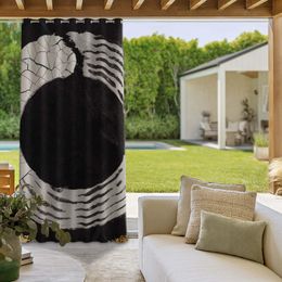 Outdoor Vorhang nach Ma&szlig; blickdicht - Phylum Gold - blau originell Abstrakt mit &Ouml;sen wetterfest Balkon Pergola
