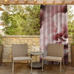 Outdoor Vorhang nach Ma&szlig; blickdicht - Shabby Rosa Rose Pastell - rosa Blumen Landhaus mit &Ouml;sen Rose Balkon Pergola