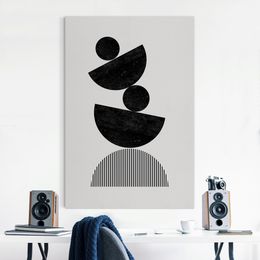 Bilderwelten Akustikbild originell beige Abstrakt Schallschutzbild - Gleichgewicht - Wandbild Wohnzimmer Schlafzimmer