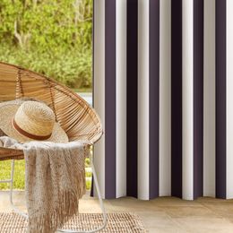 Bilderwelten Outdoor Vorhang nach Ma&szlig; blickdicht violett Sonnenschutz modern mit &Ouml;sen - L&auml;ngsstreifen in Dunklem Violett - Streifen Balkon Pergola