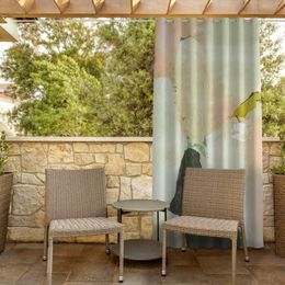 Outdoor Vorhang nach Ma&szlig; blickdicht - Klangspiel in Fuchsia II - beige originell Abstrakt mit &Ouml;sen wetterfest Balkon Pergola