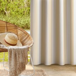 Bilderwelten Outdoor Vorhang nach Ma&szlig; blickdicht pastell Sonnenschutz modern mit &Ouml;sen - L&auml;ngsstreifen in Pastell Gelb - Streifen Balkon Pergola